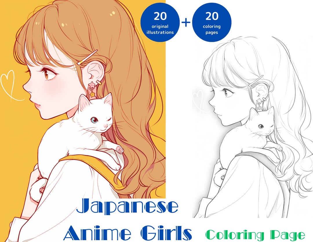 Japanese Anime Girls -- Coloring Pages 1/3 - Etsy