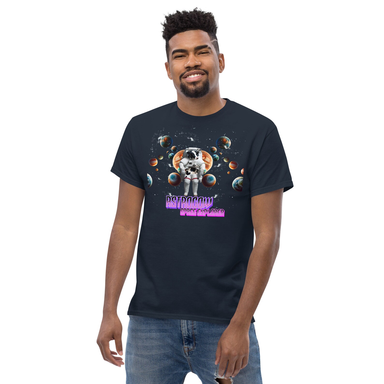 Astro Cow T-shirt Cosmic Shirt Space Explorer T-shirt Funny Cow T-shirt ...
