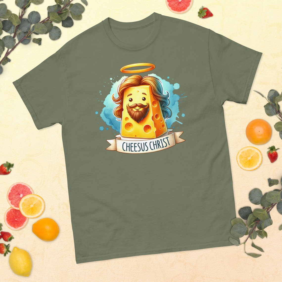 Funny Cheese T-shirt | Cheesus Christ Shirt | Funny Pun T-shirt | Party ...