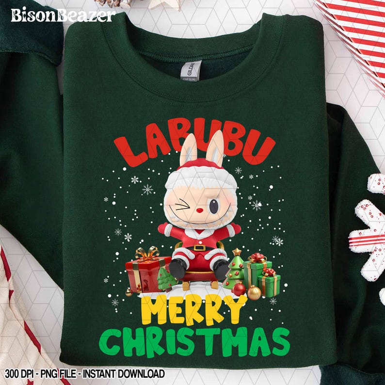Labubu Merry Christmas Png, Labubu Lover Png, Christmas Png, Labubu the ...