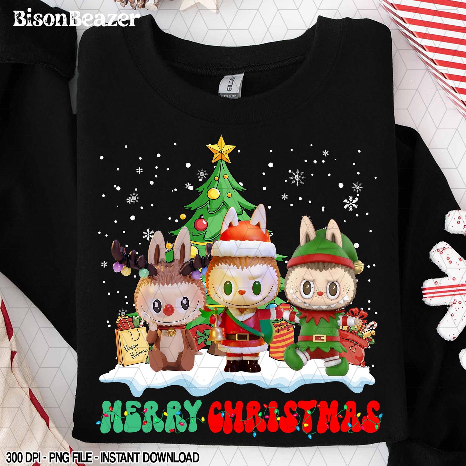 Labubu Merry Christmas Png, Labubu Lover Png, Christmas Png, Labubu the ...