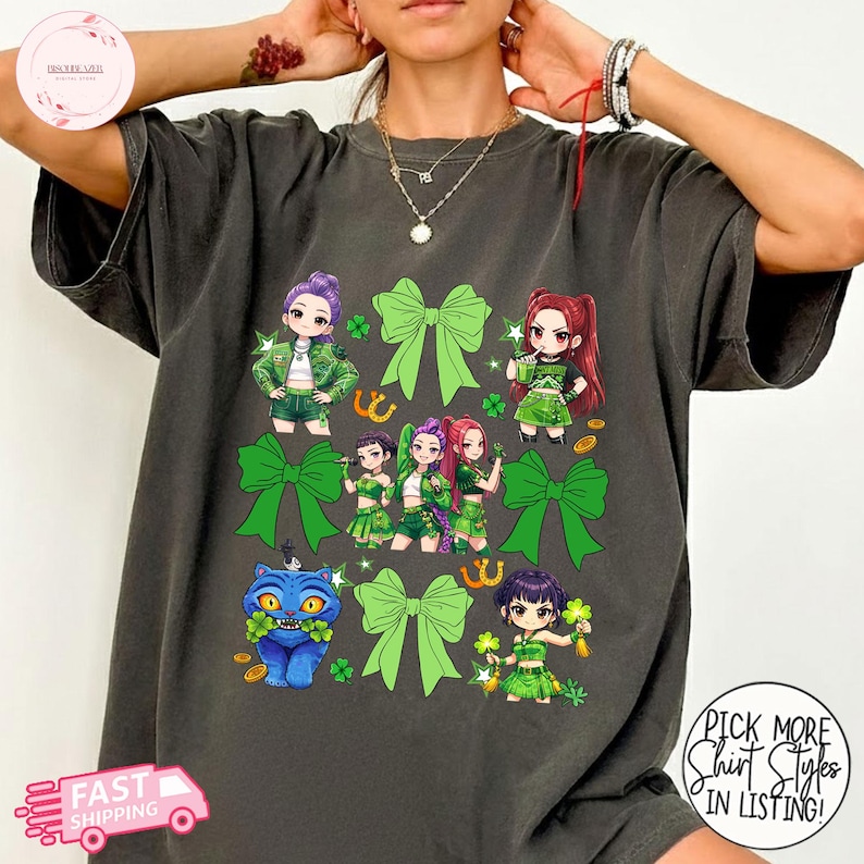 Coquette Bow Huntrix Kpop Demon Hunter St Patricks Day Shirt, Huntrix ...