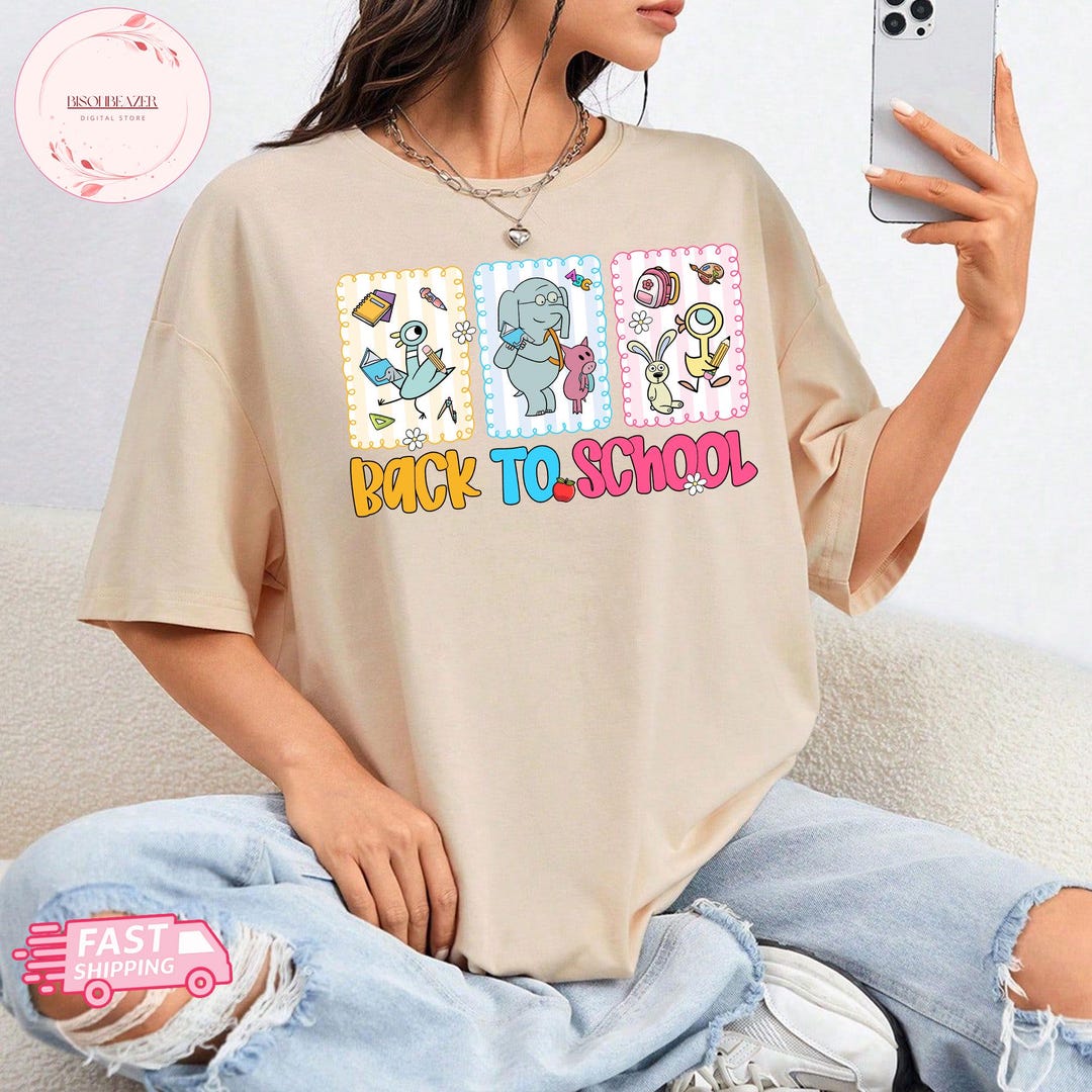 Back to School Teacher Elephant and Piggie Shirt, Funny Piggie Elephant ...