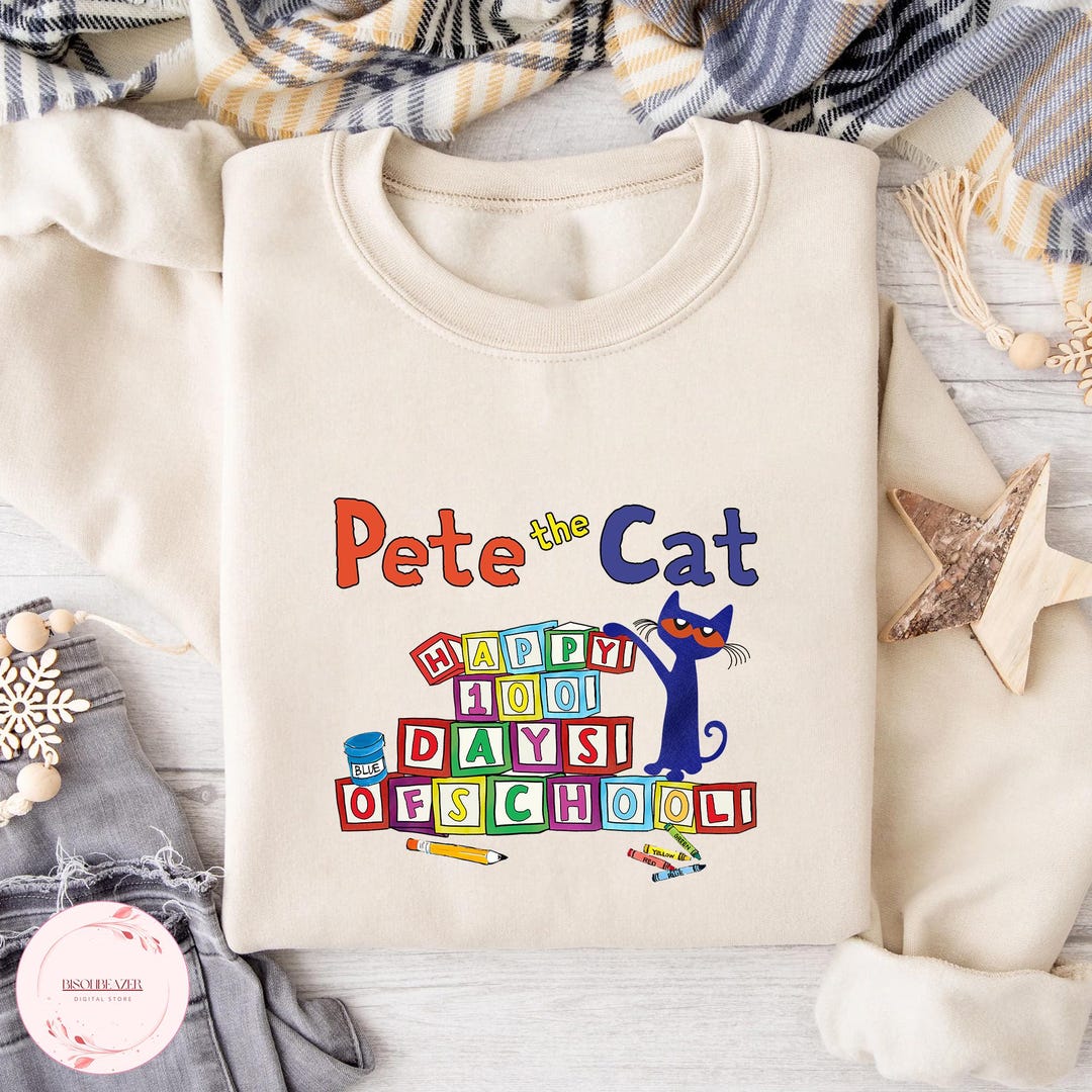 Pete the Cat Happy 100 Days of School Shirt, Pete the Cat School Shirt ...