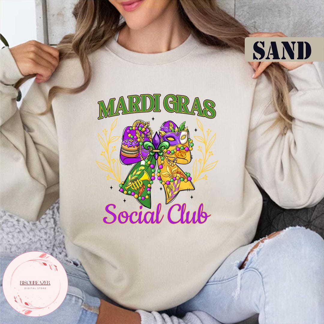 Coquette Bow Mardi Gras Social Club Shirt, Mardi Gras Tshirt, Fat ...