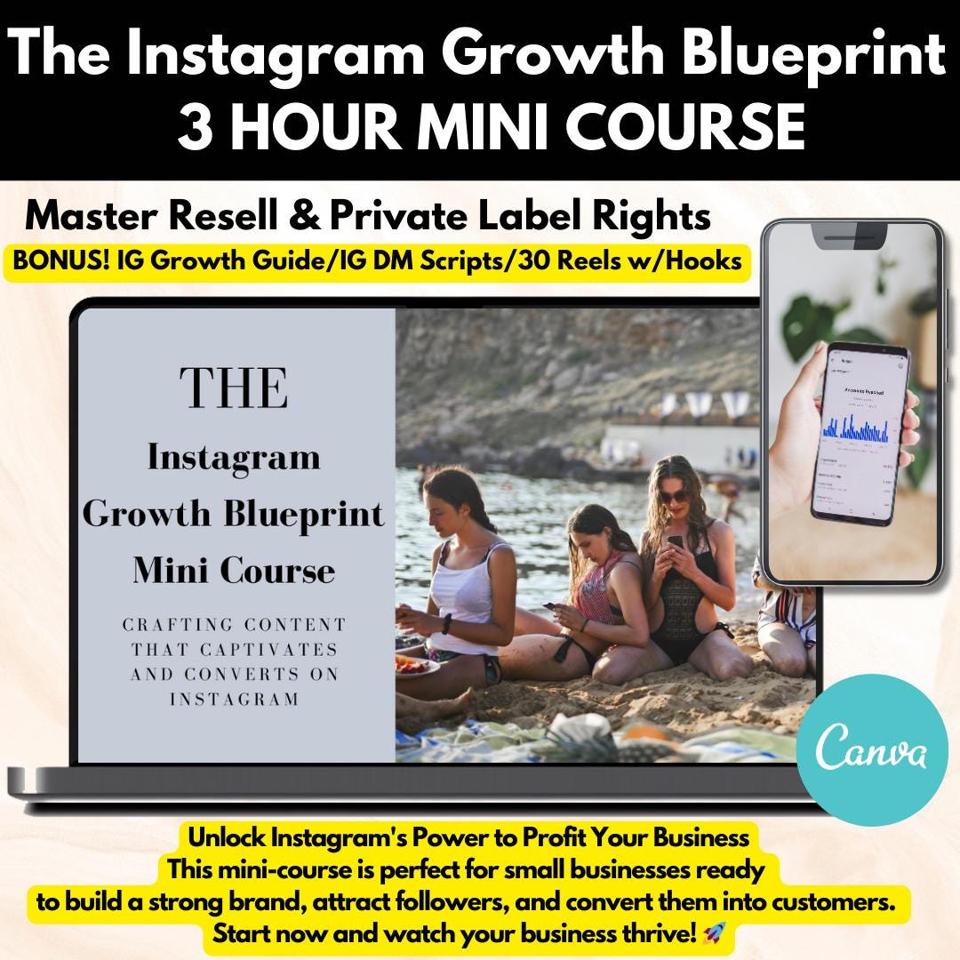 Instagram Growth Blueprint Course Master Resell Rights & PLR | Digital ...