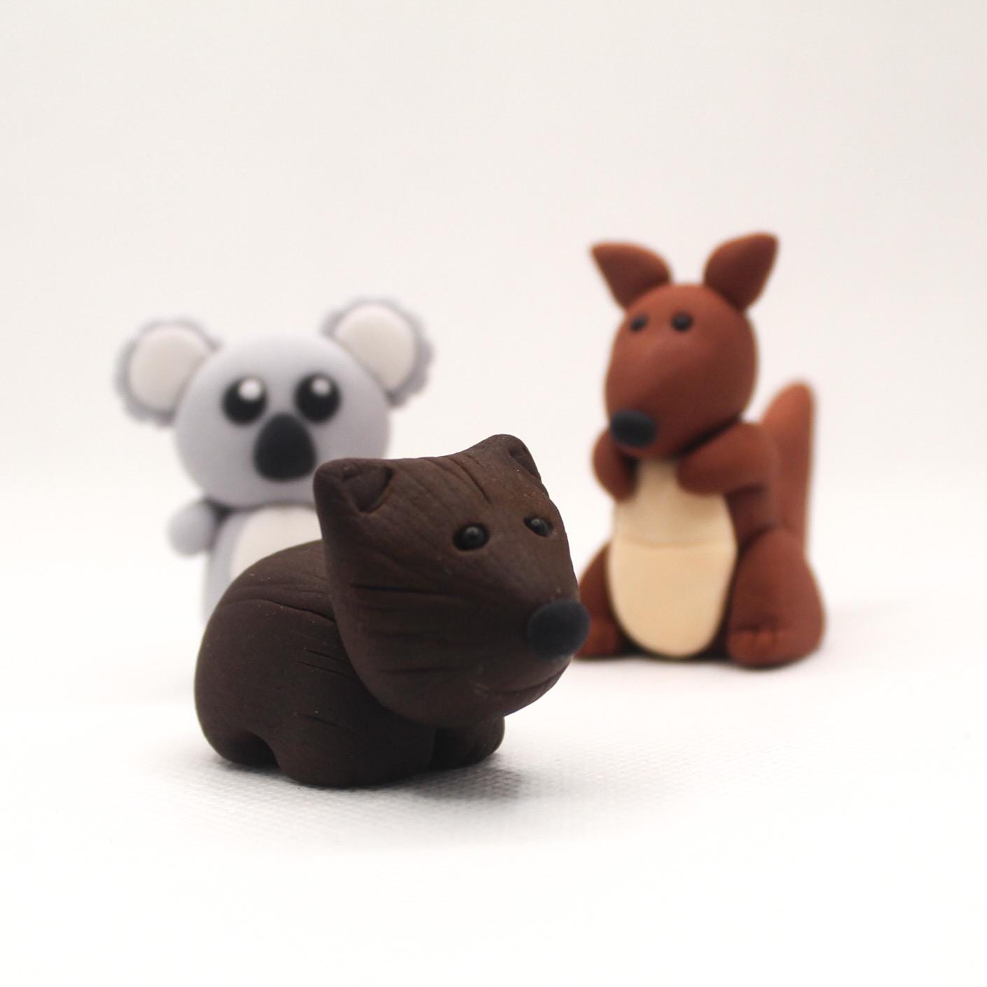 Edible Native Australian Fondant Icing Cake Topperskangeroo Wombat ...