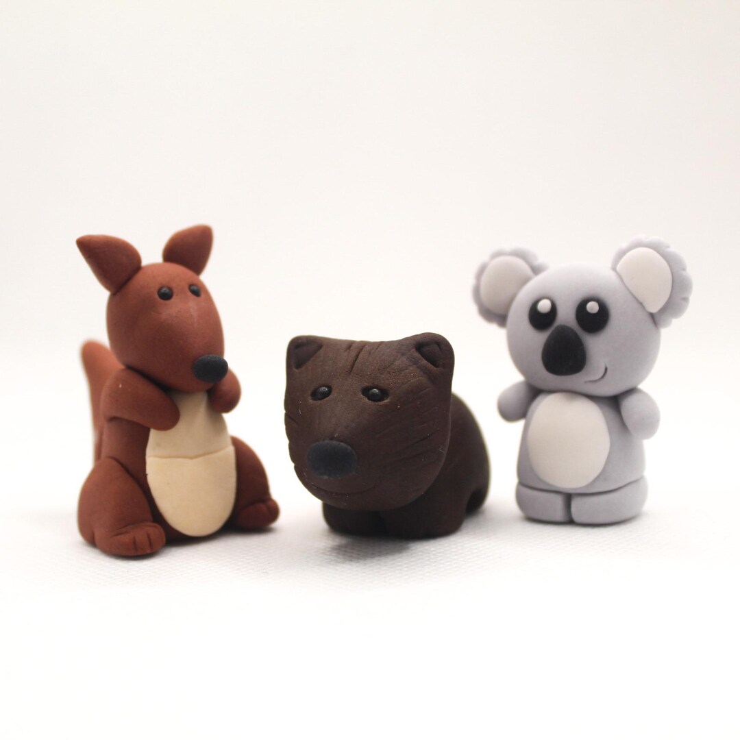 Edible Native Australian Fondant Icing Cake Topperskangeroo Wombat ...