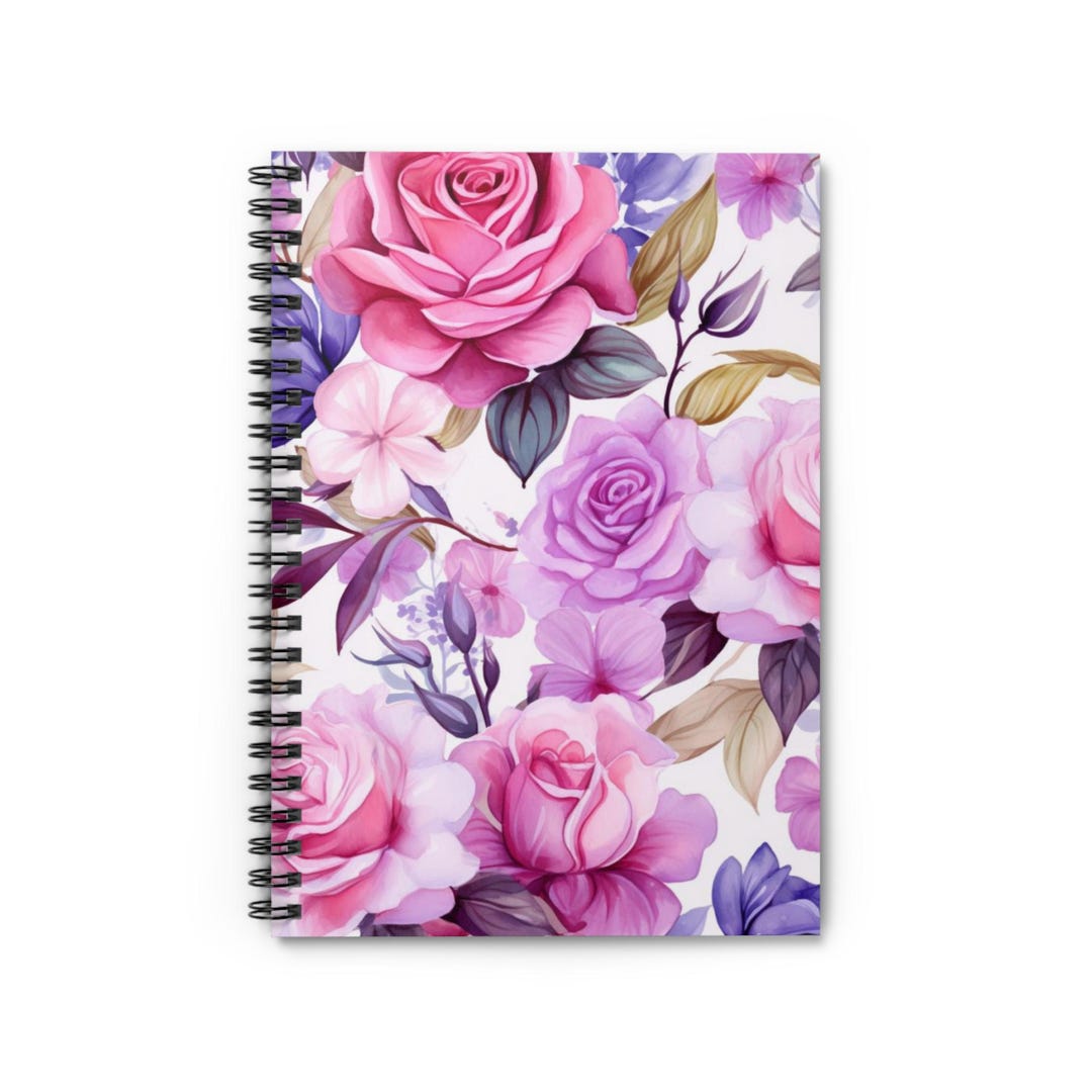 Enchanted Roses Spiral Notebook 02 - Ruled Line, Floral Planner ...