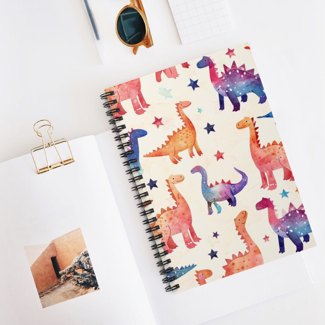 Colorful Dinosaur Spiral Notebook 03 - Ruled Line, Animal Journal ...