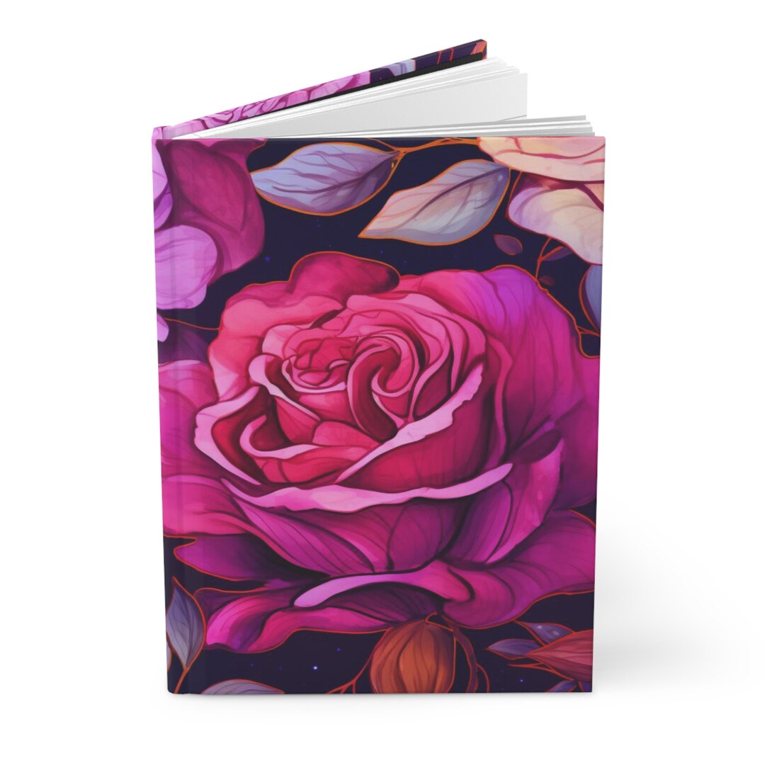Enchanted Roses Cute Hardcover Notebook - Ruled Line, Floral Art ...