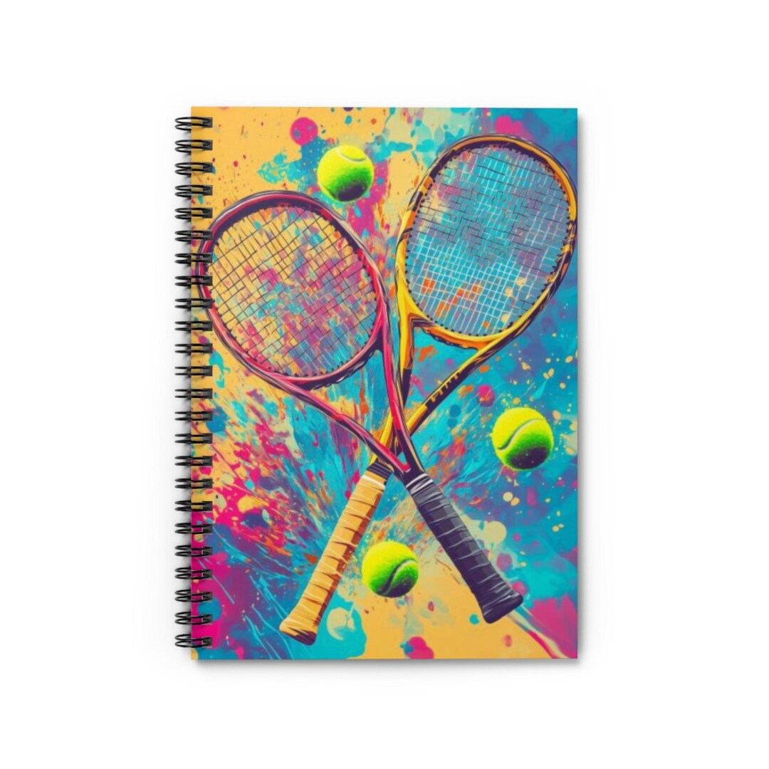 Colorful Tennis Spiral Notebook 03 - Ruled Line, Abstract Sports ...