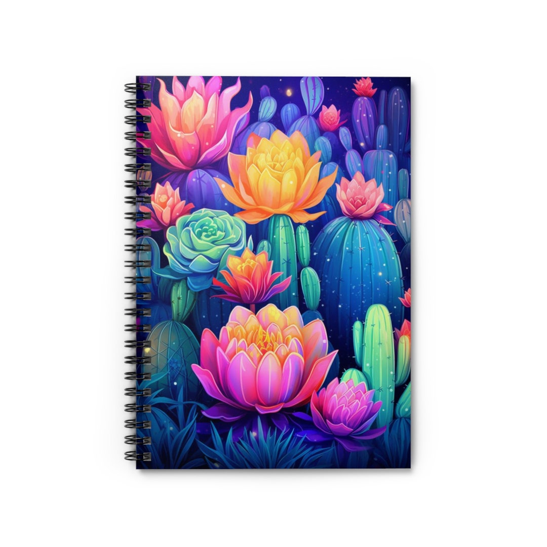 Cacti Spiral Notebook 04 - Ruled Line, Succulent Journal, Plant Lover Gift, Lined Notepad ...