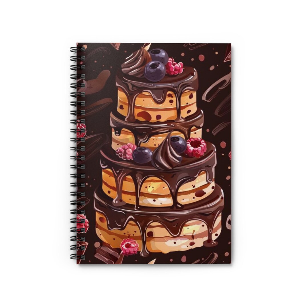 Chocolate Cake Cute Spiral Notebook - Ruled Line, Fun Baking Journal ...