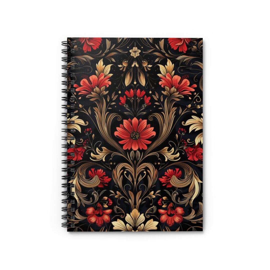 Floral Pattern Cute Spiral Notebook - Ruled Line, Pretty Florals, Great ...