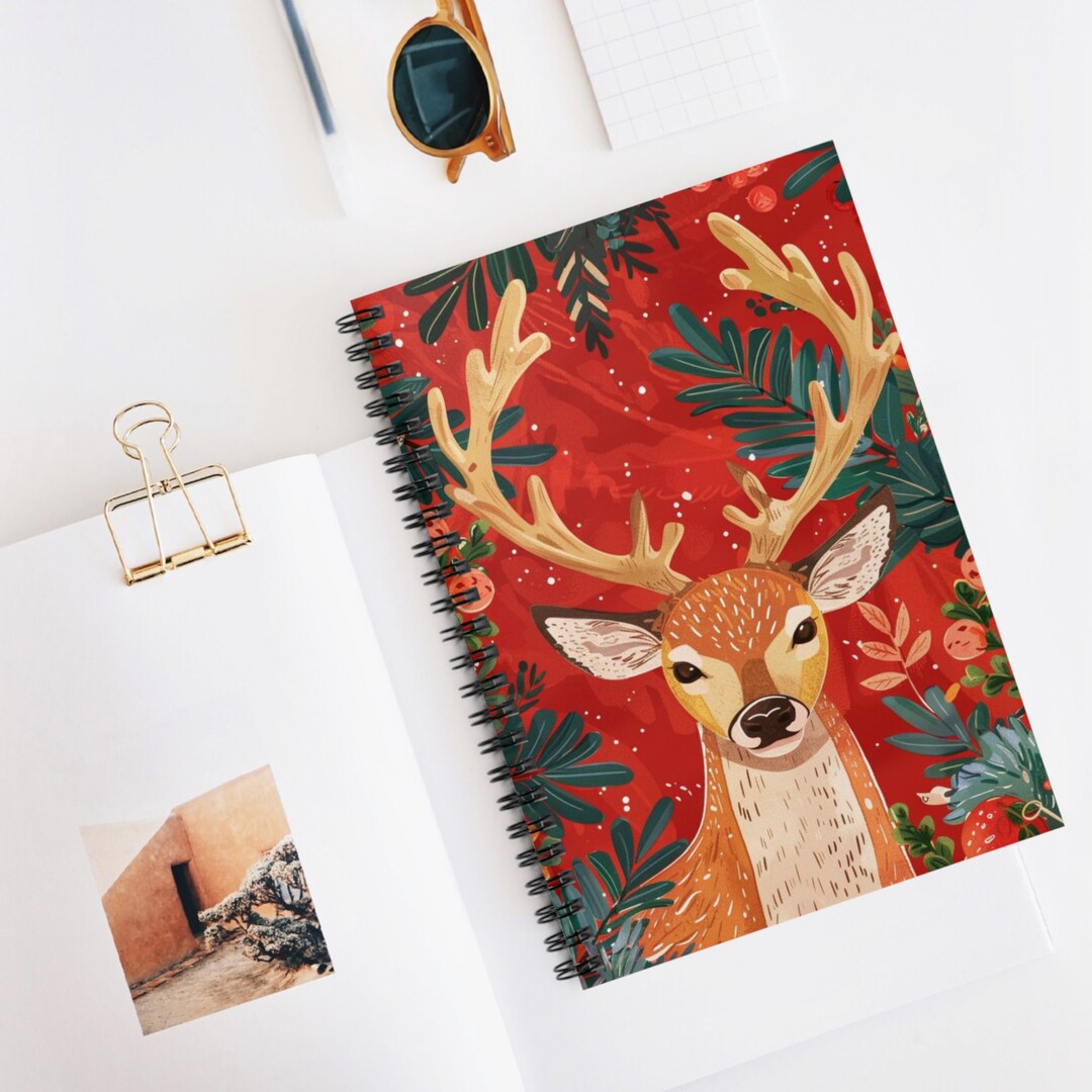 Christmas Floral Cute Spiral Notebook - Ruled Line, Spring Summer ...
