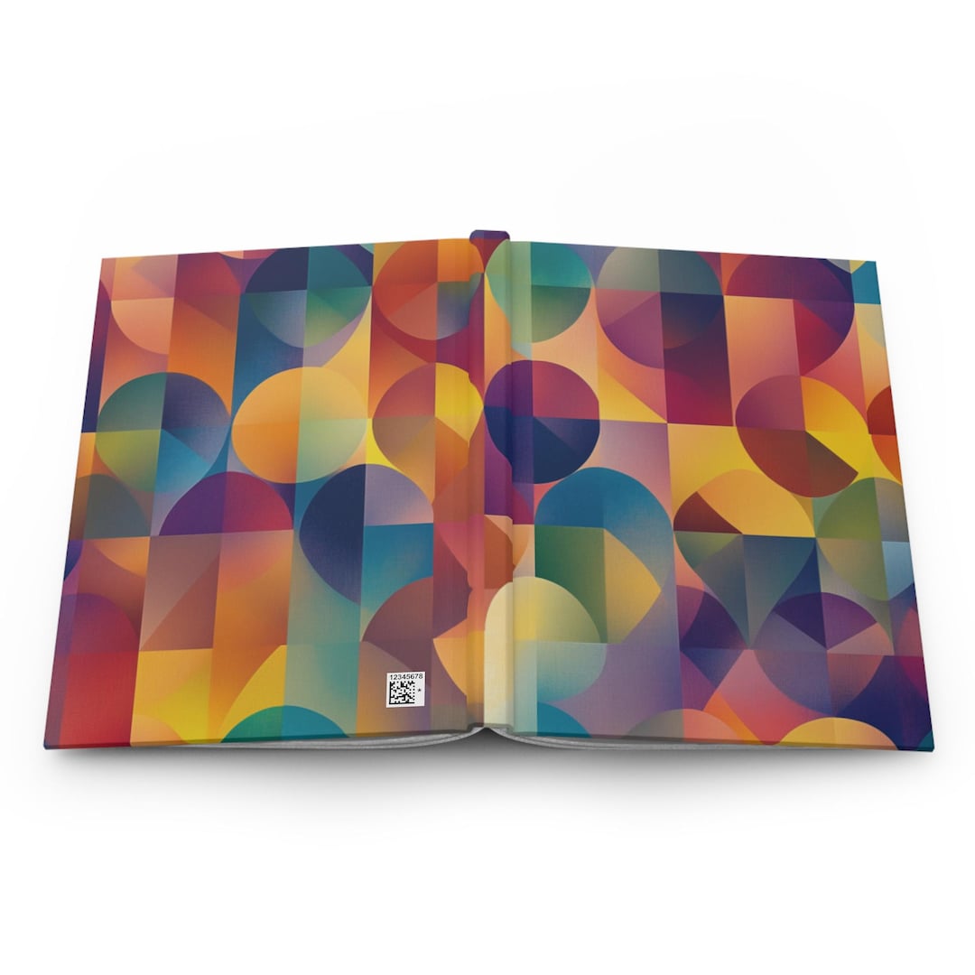 Geometric Rainbow Hardcover Notebook 02 - Hardcover Journal, Matte ...