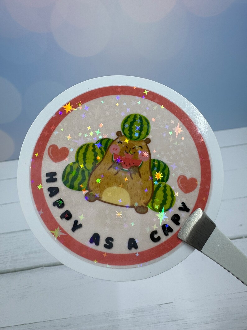 Happy as a Capy | Capybara Premium Vinyl Sticker | Gifts | Stationary ...