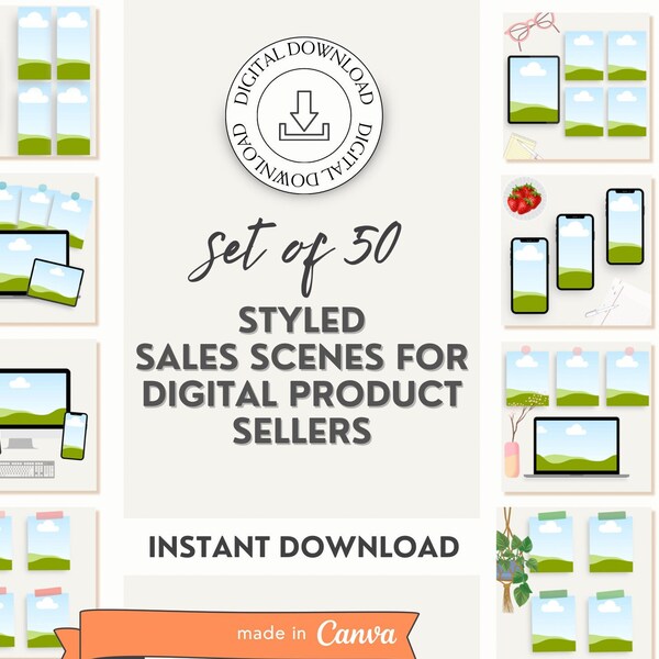 Digital Product Listing Templates Bundle Etsy Listing Images Mockup ...