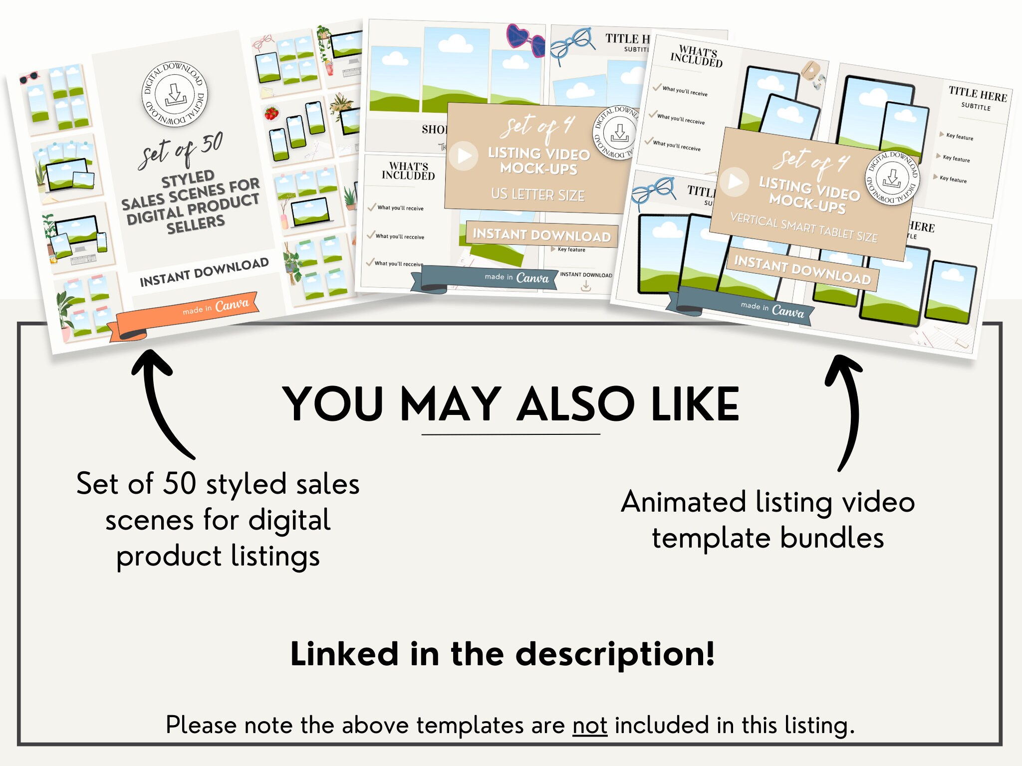 Modern Digital Download Instructions Template Bundle for Digital ...