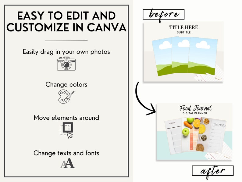Listing Video Template for US Letter Size Digital Printable Product ...