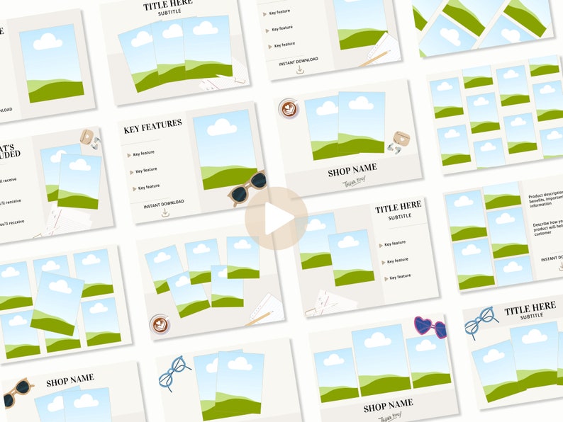 Listing Video Template for US Letter Size Digital Printable Product ...