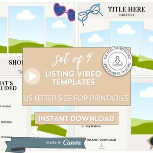 Listing Video Template for US Letter Size Digital Printable Product ...