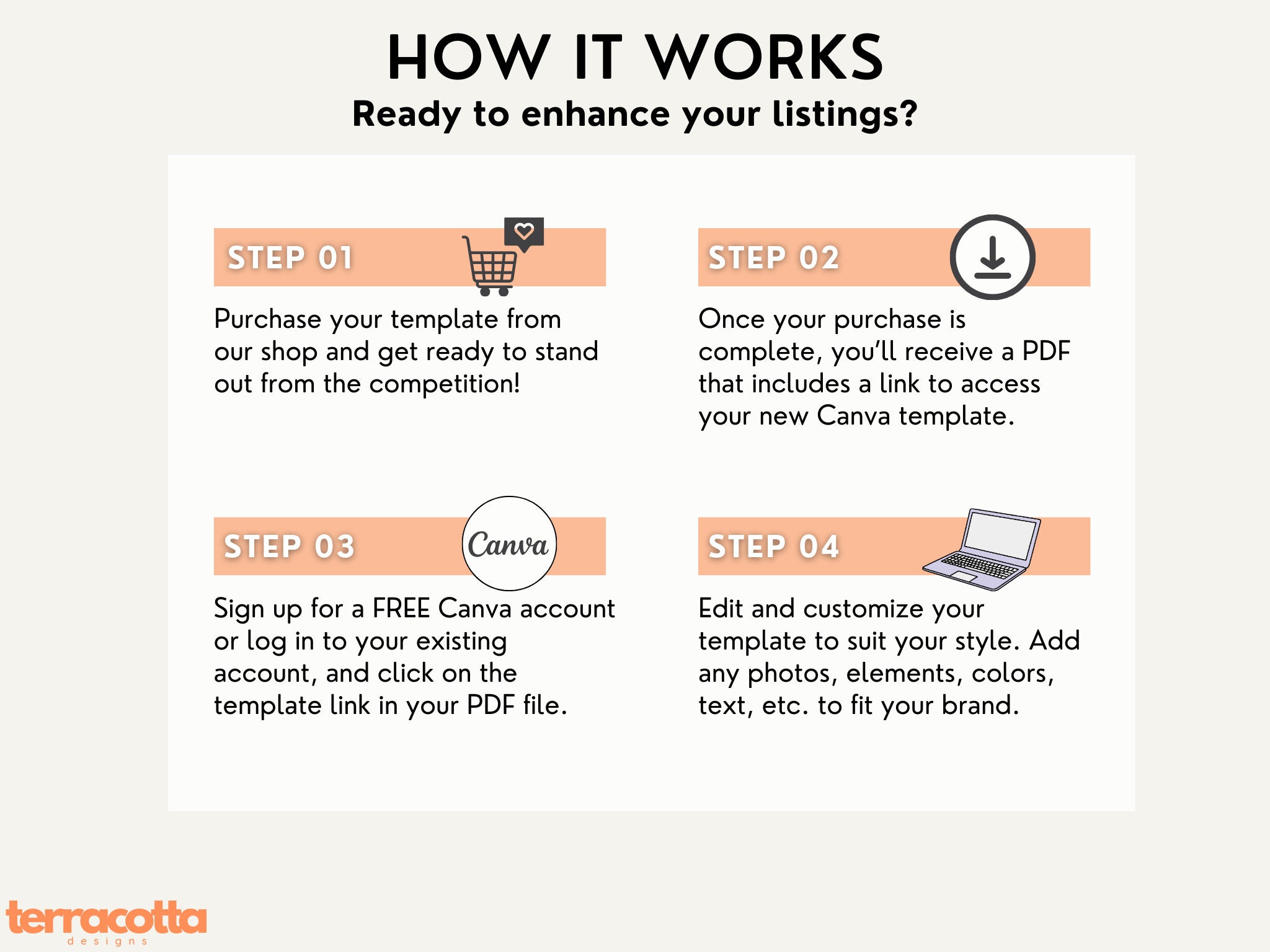 Listing Video Template for US Letter Size Digital Printable Product ...