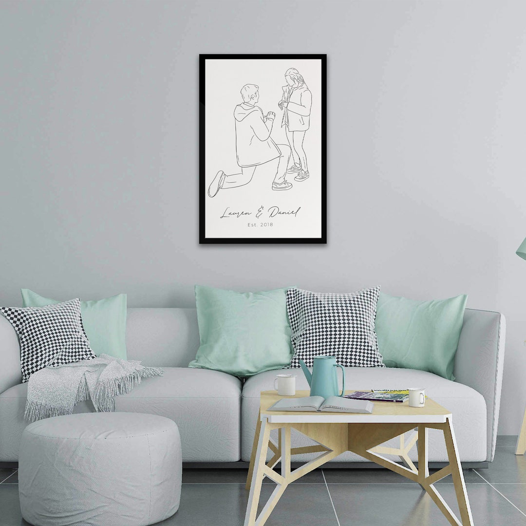 Custom Digital Line Drawing From Photo Line Art Drawing Custom Line ...