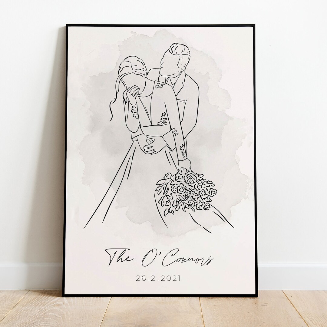 Custom Digital Line Drawing From Photo Line Art Drawing Custom Line ...