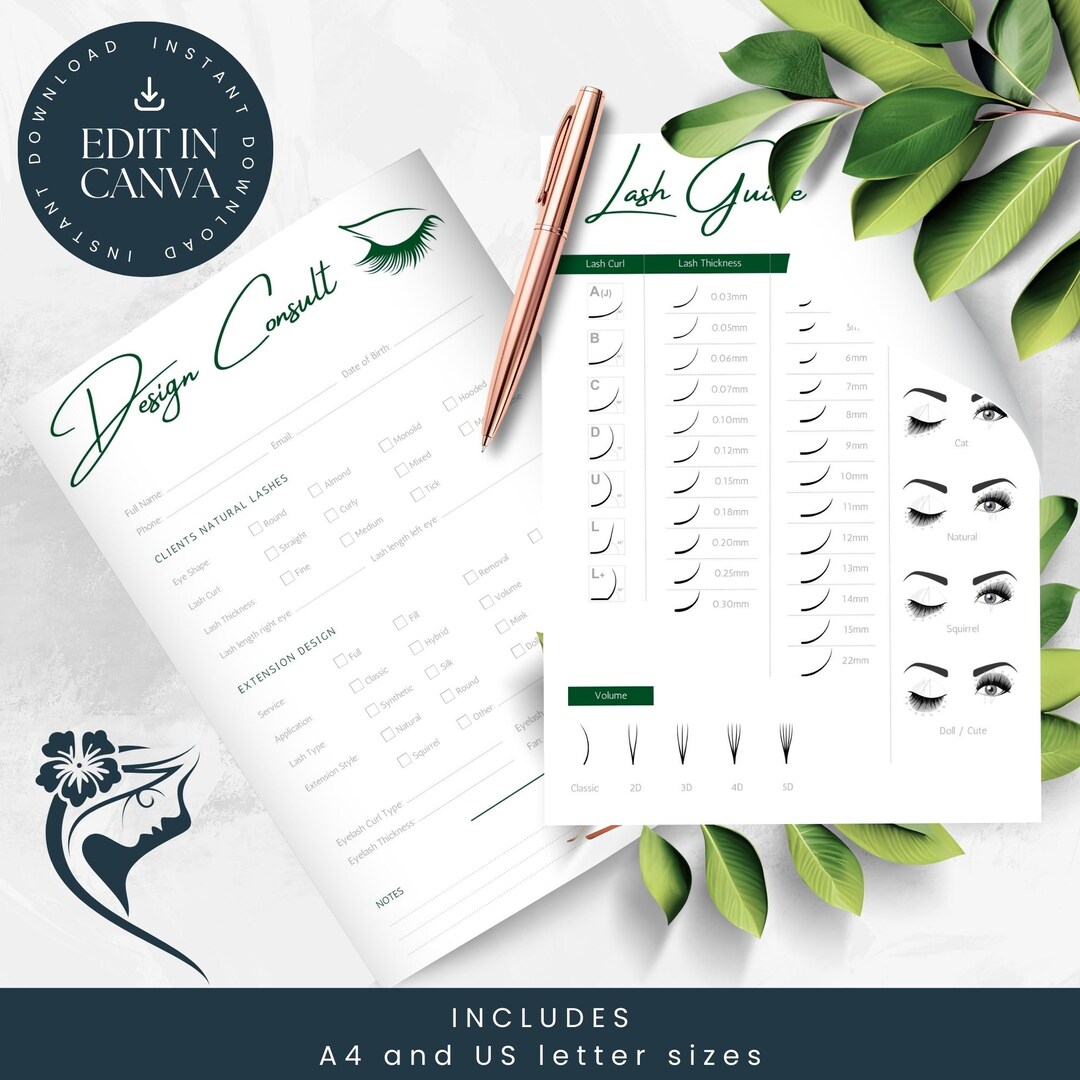 Lash Design Form | Lash Tech Lash Mapping Guide | Lash Extensions ...