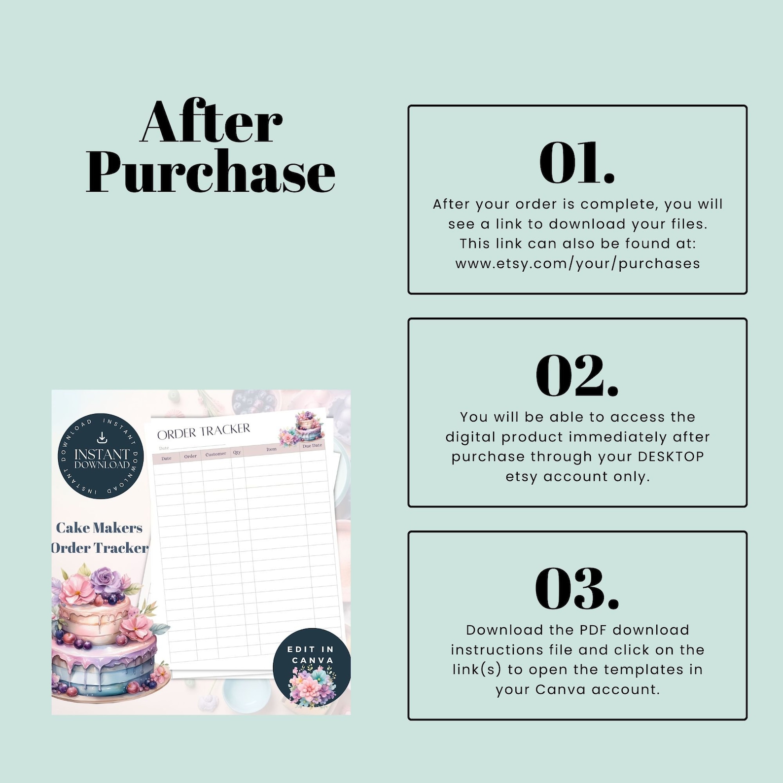 Home Bakery Order Tracker | Order Tracker | Printable Bakery Tracker ...