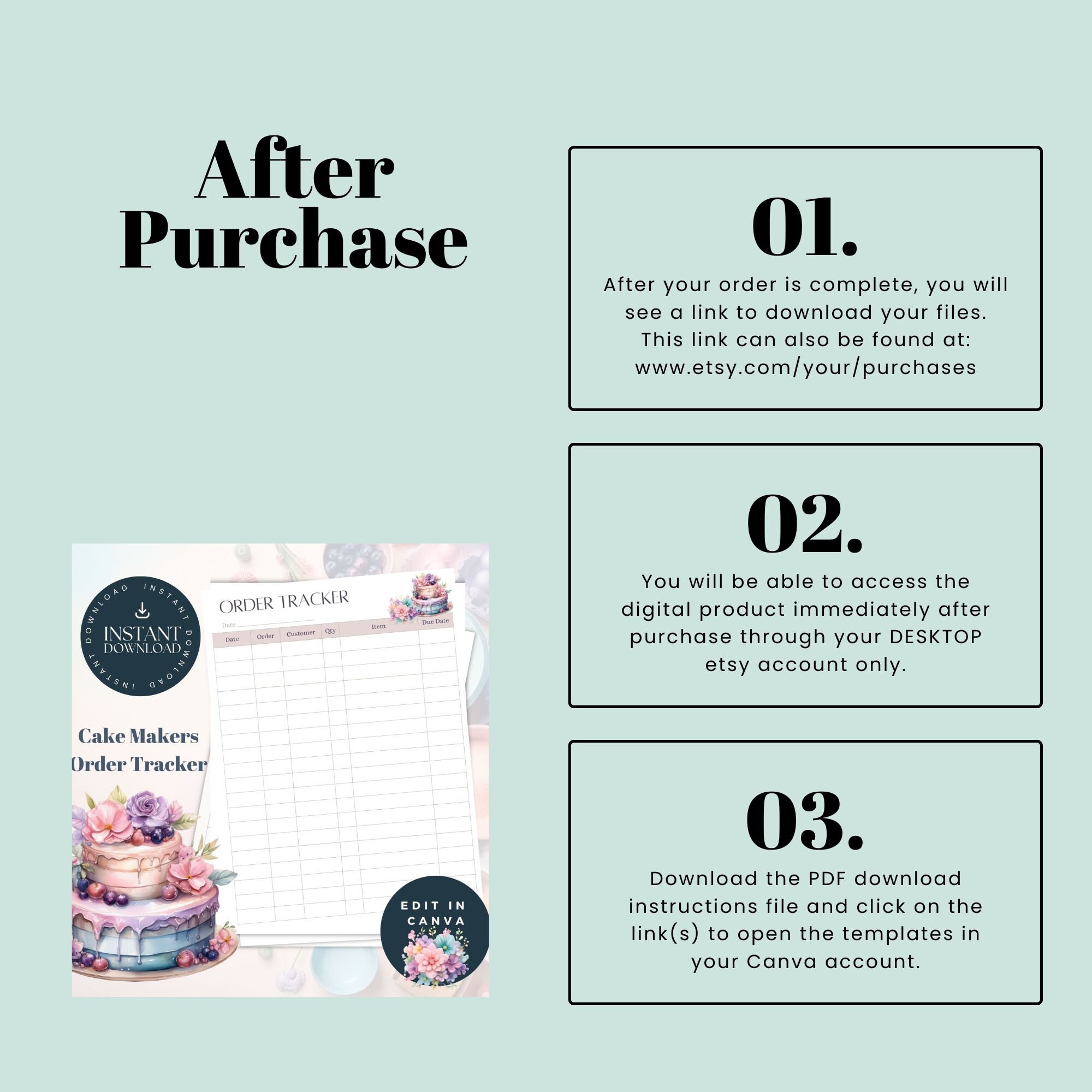 Home Bakery Order Tracker | Order Tracker | Printable Bakery Tracker ...