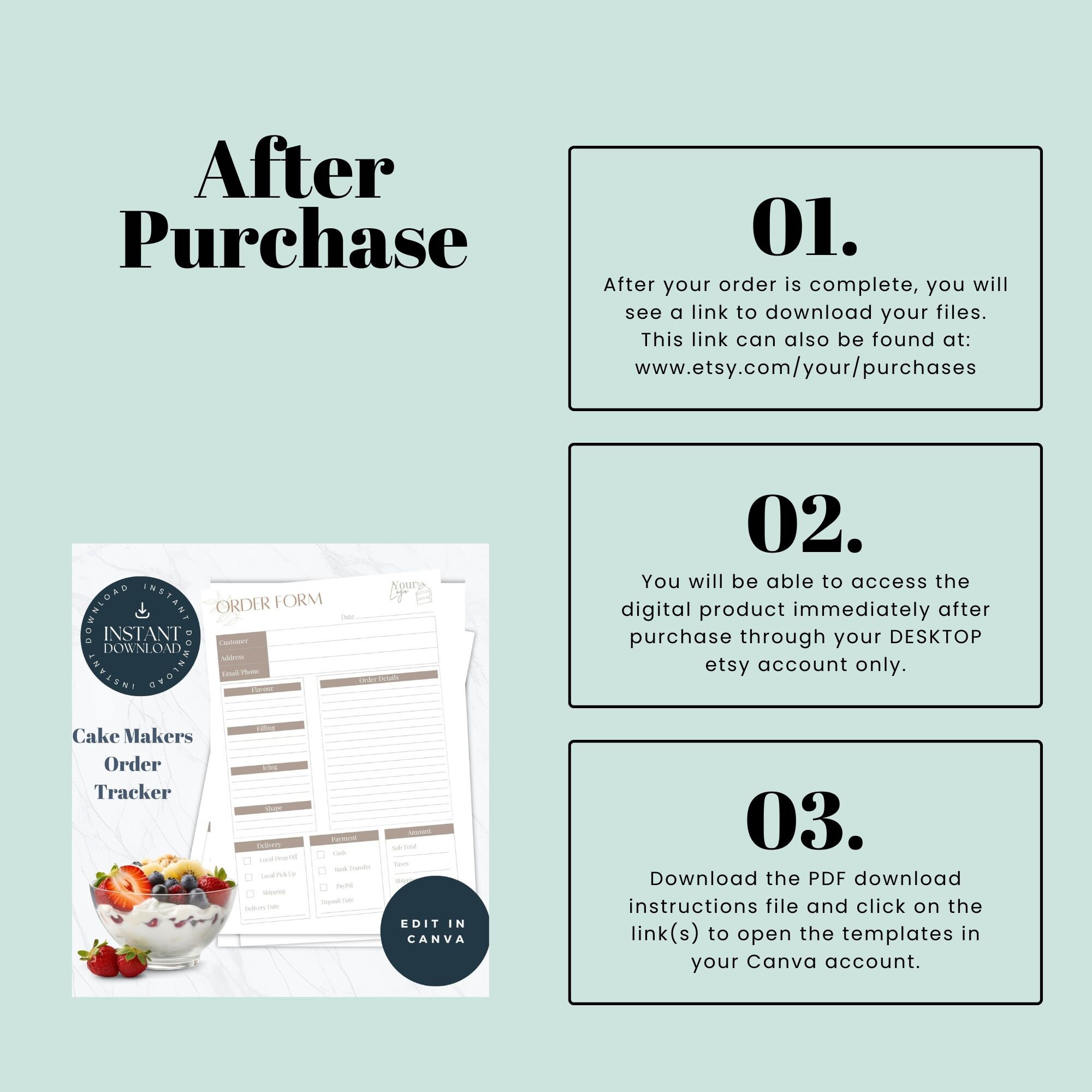 Custom Cake Order Form Template | Printable Design for Cake Makers ...