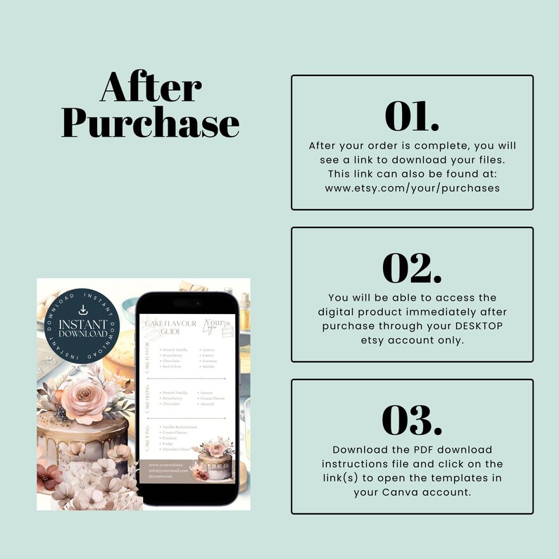 Cake Flavor Guide | Editable Cake Menu | Textable Digital Download ...