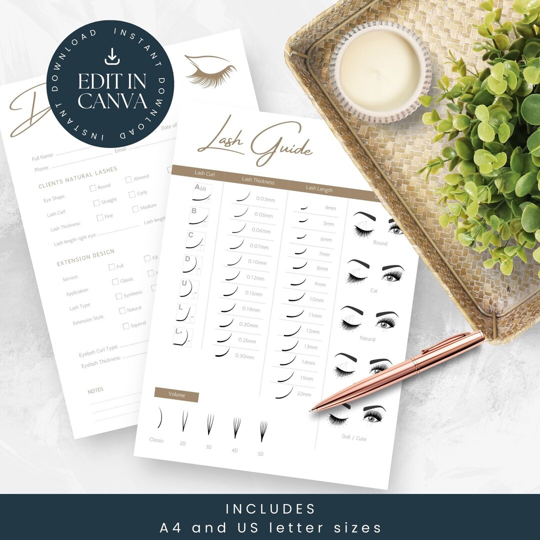 Lash Design Form | Lash Tech Lash Mapping Guide | Lash Extensions ...