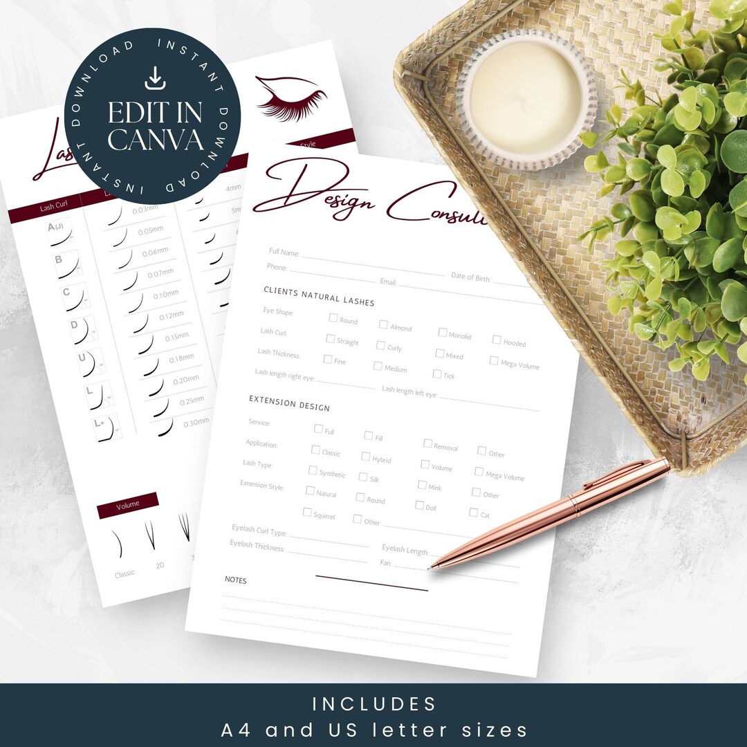 Lash Design Form | Lash Tech Lash Mapping Guide | Lash Extensions ...