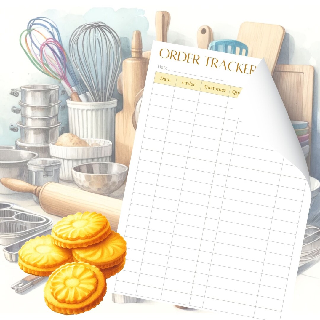 Home Bakery Order Tracker | Order Tracker | Printable Bakery Tracker ...