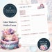 Home Bakery Order Form | Editable Order Sheet | Printable Cake Order ...