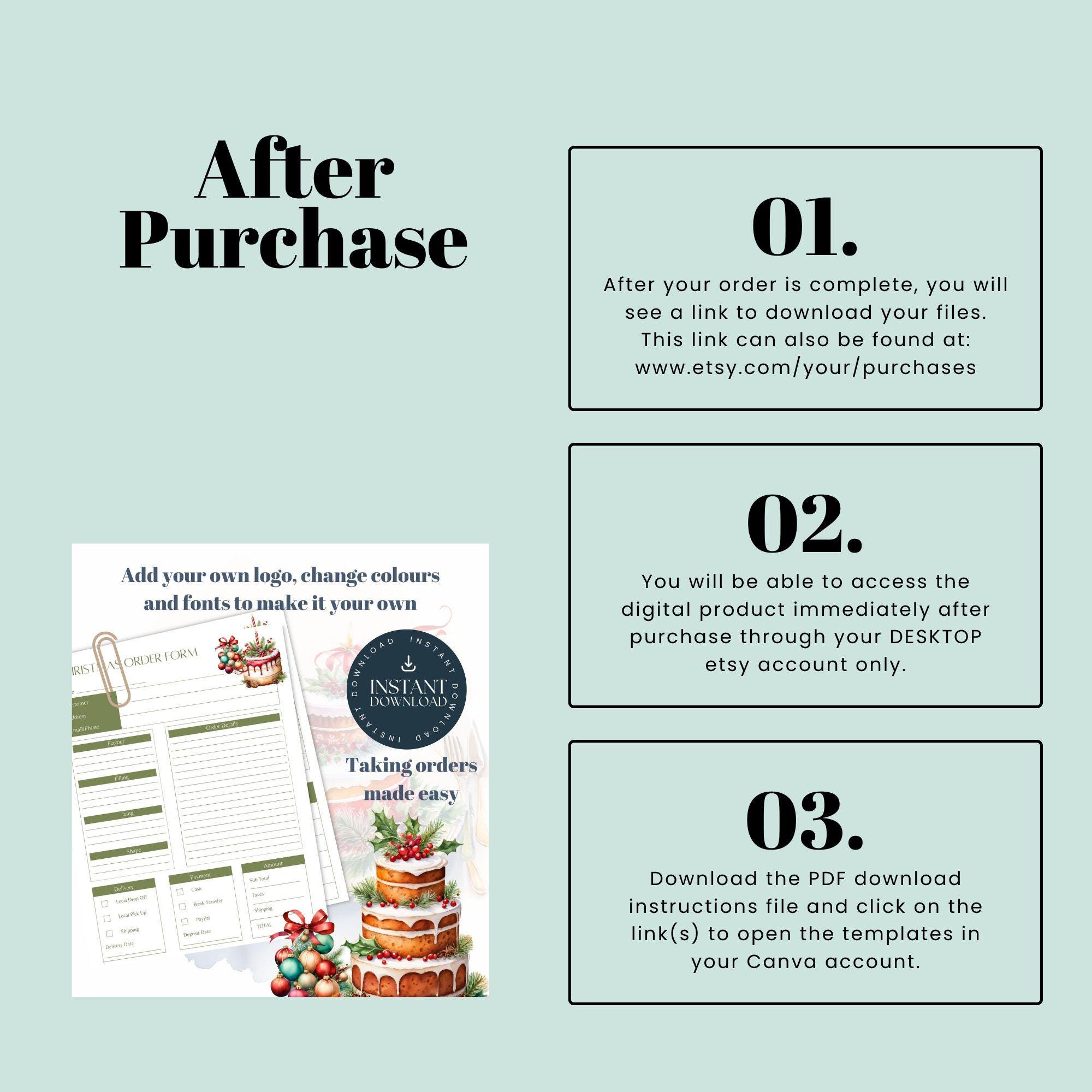 Christmas Order Form for Cake and Cookie Makers | Holiday Baking Order ...