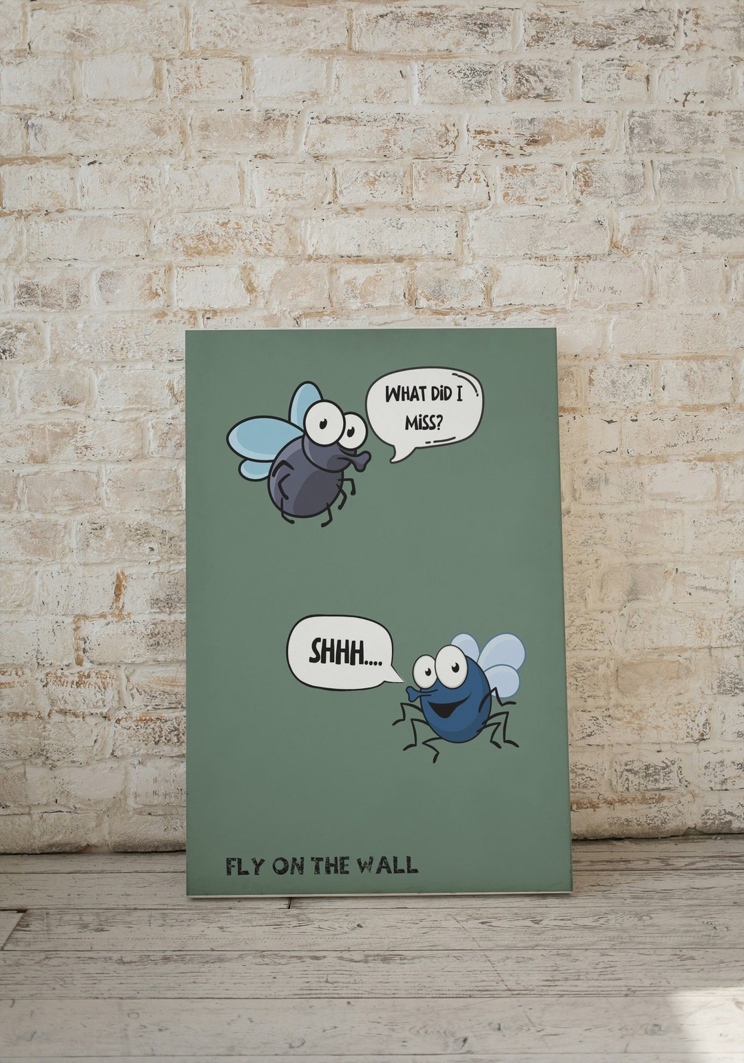 Insect Printable Art Office Whimsical Fly on the Wall Instant Digital ...