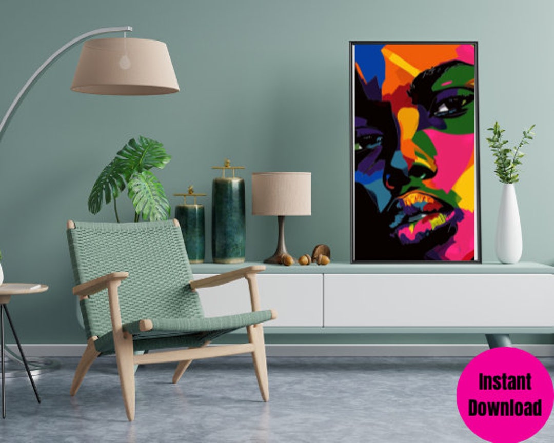 Abstract Embrace Persona Vibrant Pop Art Wall Decor | Colorful Modern ...
