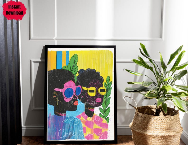 Afrocentric Digital Wall Art – Bold & Vibrant Black Culture Artwork ...