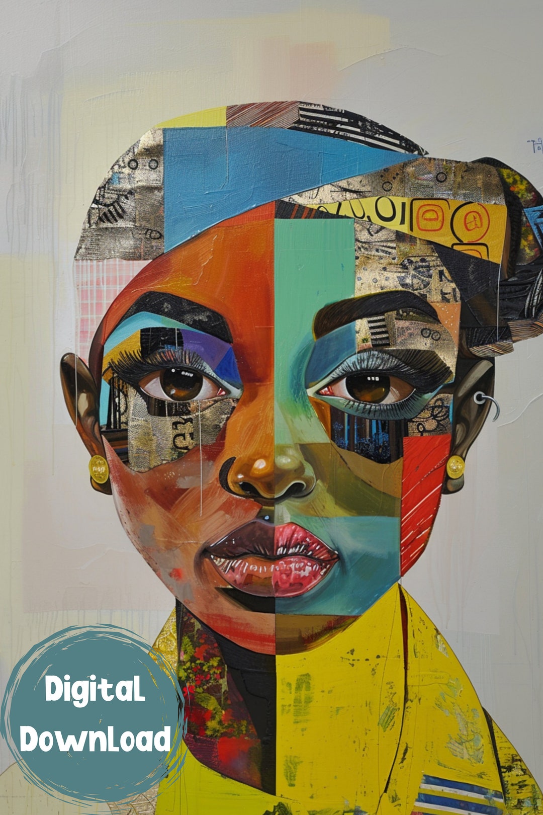 Afrocentric Digital Download Kaleidoscope Persona | Wall Art Livingroom ...