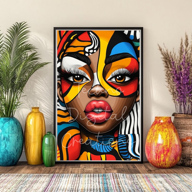 Afrocentric Printable Wall Art | Bold Vibrant Home Décor Download - Etsy