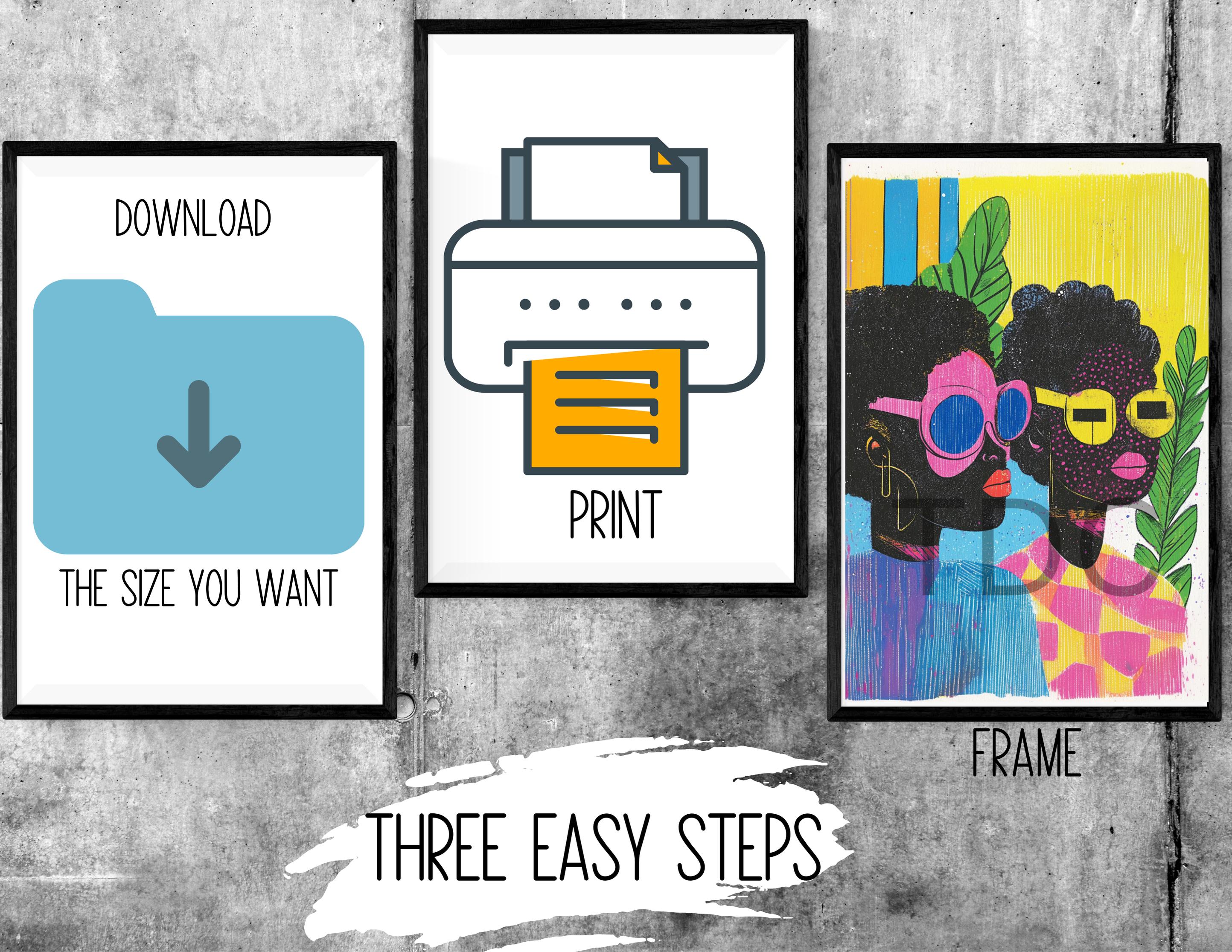 Afrocentric Digital Wall Art – Bold & Vibrant Black Culture Artwork ...