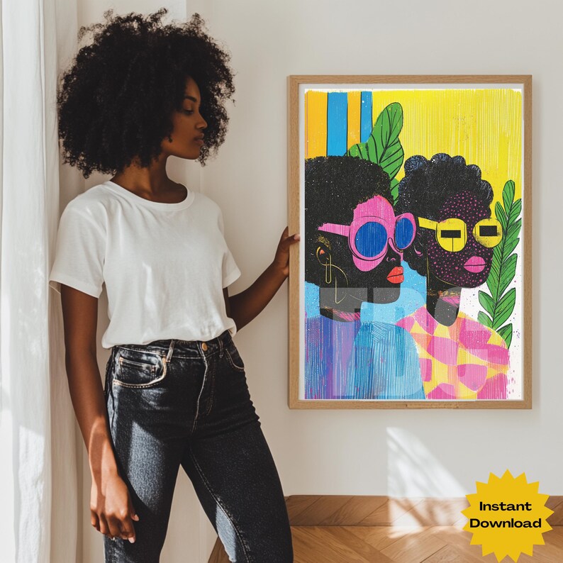Afrocentric Digital Wall Art – Bold & Vibrant Black Culture Artwork ...