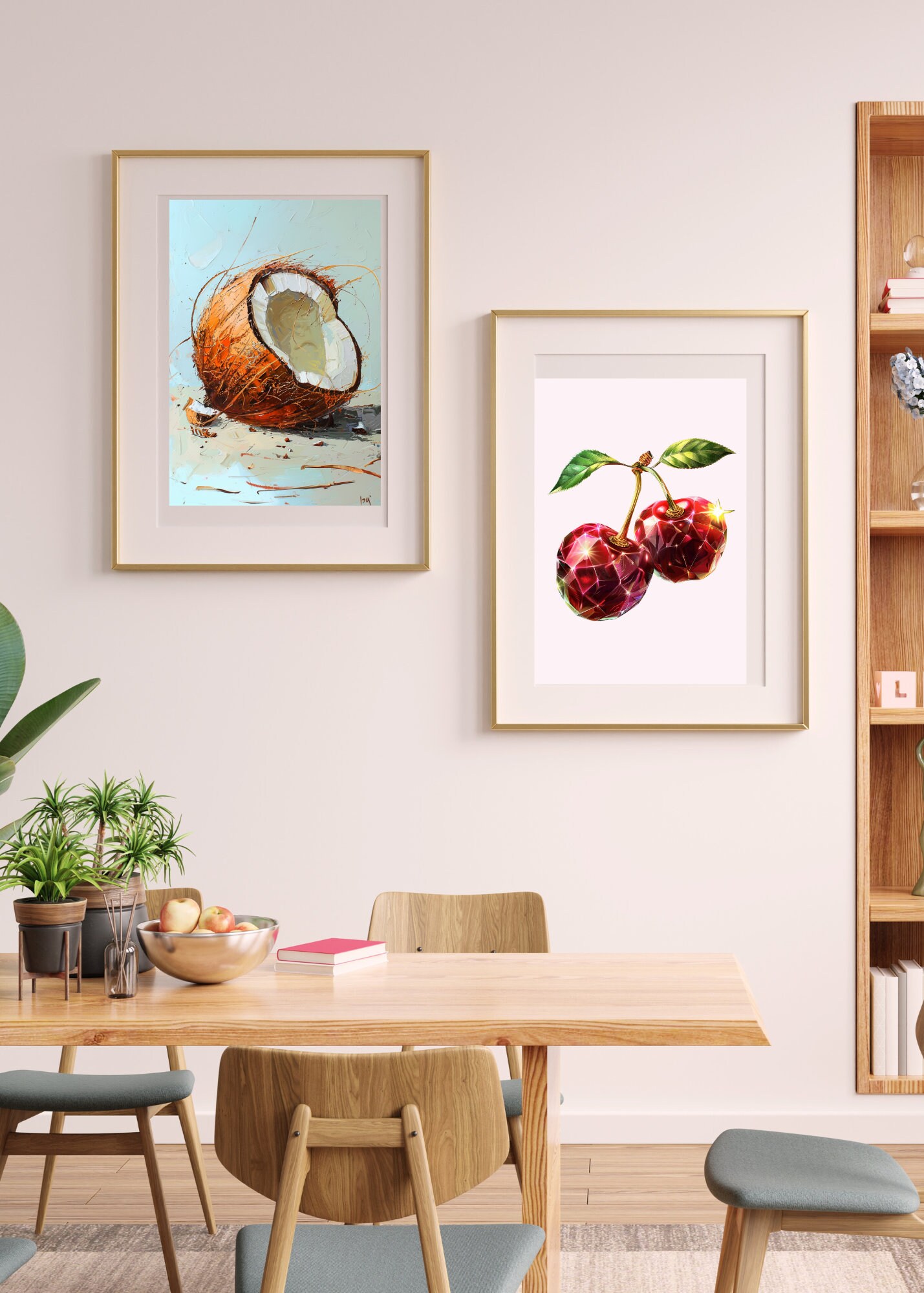 Coconut Fruit Wall Art Tropical Coconut Print Fruit Printable Art Fruit ...