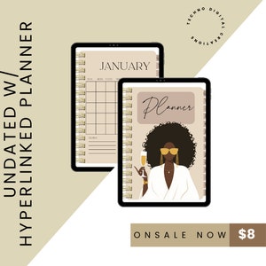 Undated Digital Planner With Hyperlink for Melanin Women | PDF Format ...