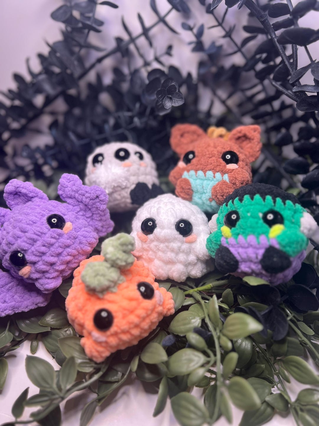 Halloween Keychain Crochet Plushy Stuffed Animal Gift Fall Toys Cute ...